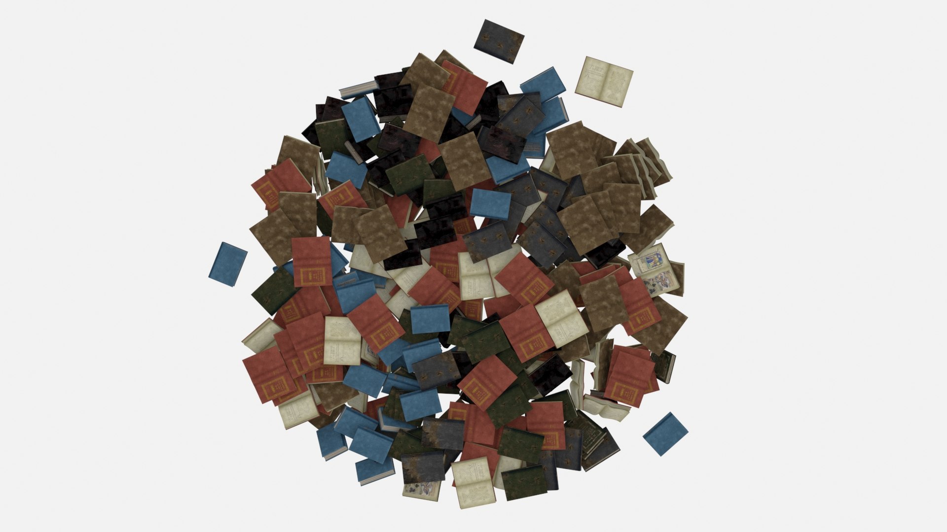 Old Book Pile Big 3D Model - TurboSquid 2054138