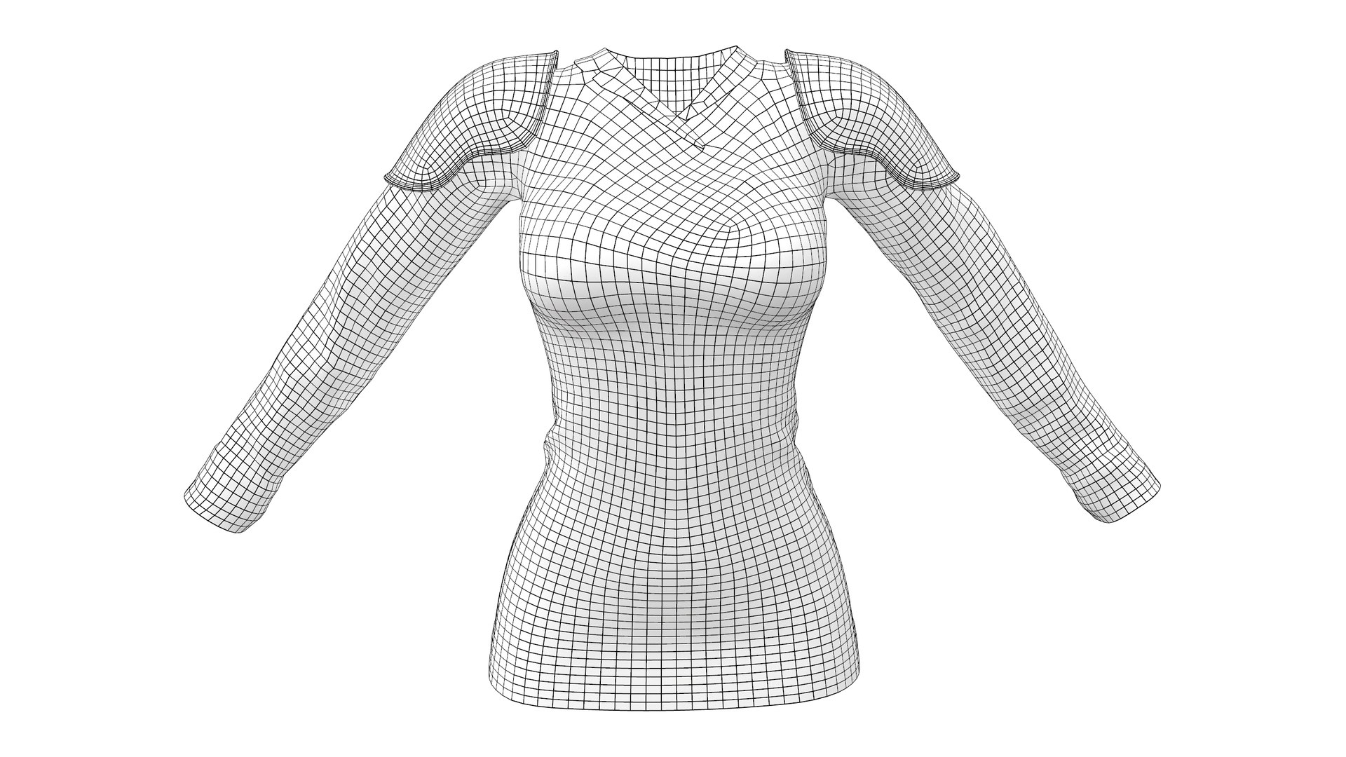 3D Futuristic Space Secretary Uniform With Shoulder Pads model ...