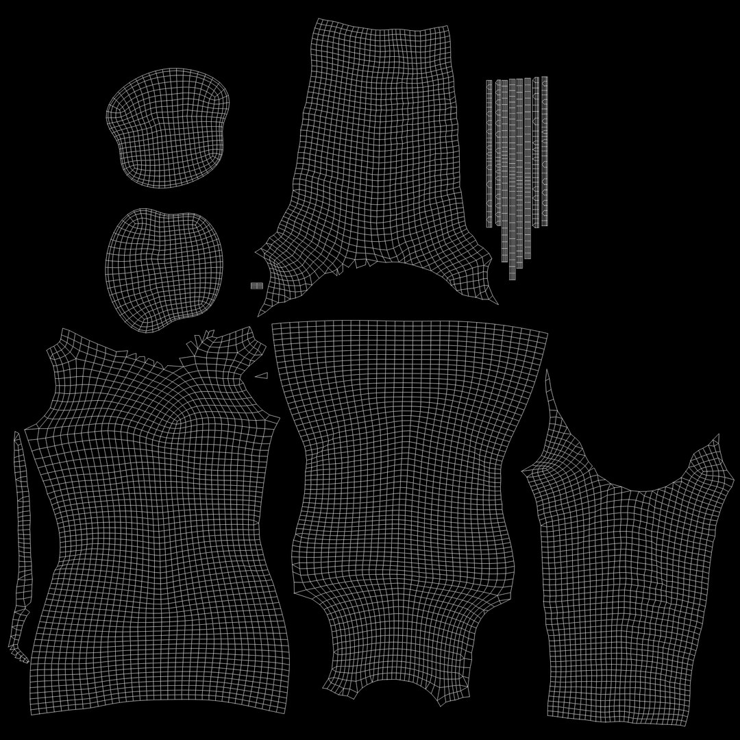 3D Futuristic Space Secretary Uniform With Shoulder Pads model ...