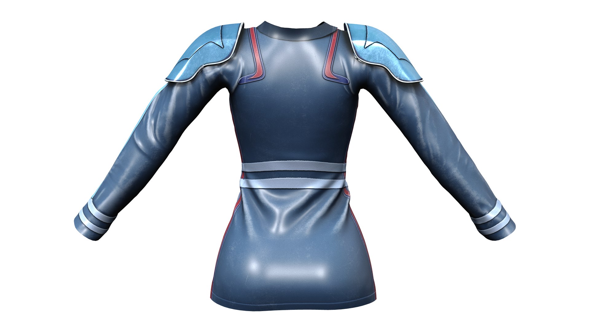 3D Futuristic Space Secretary Uniform With Shoulder Pads model ...