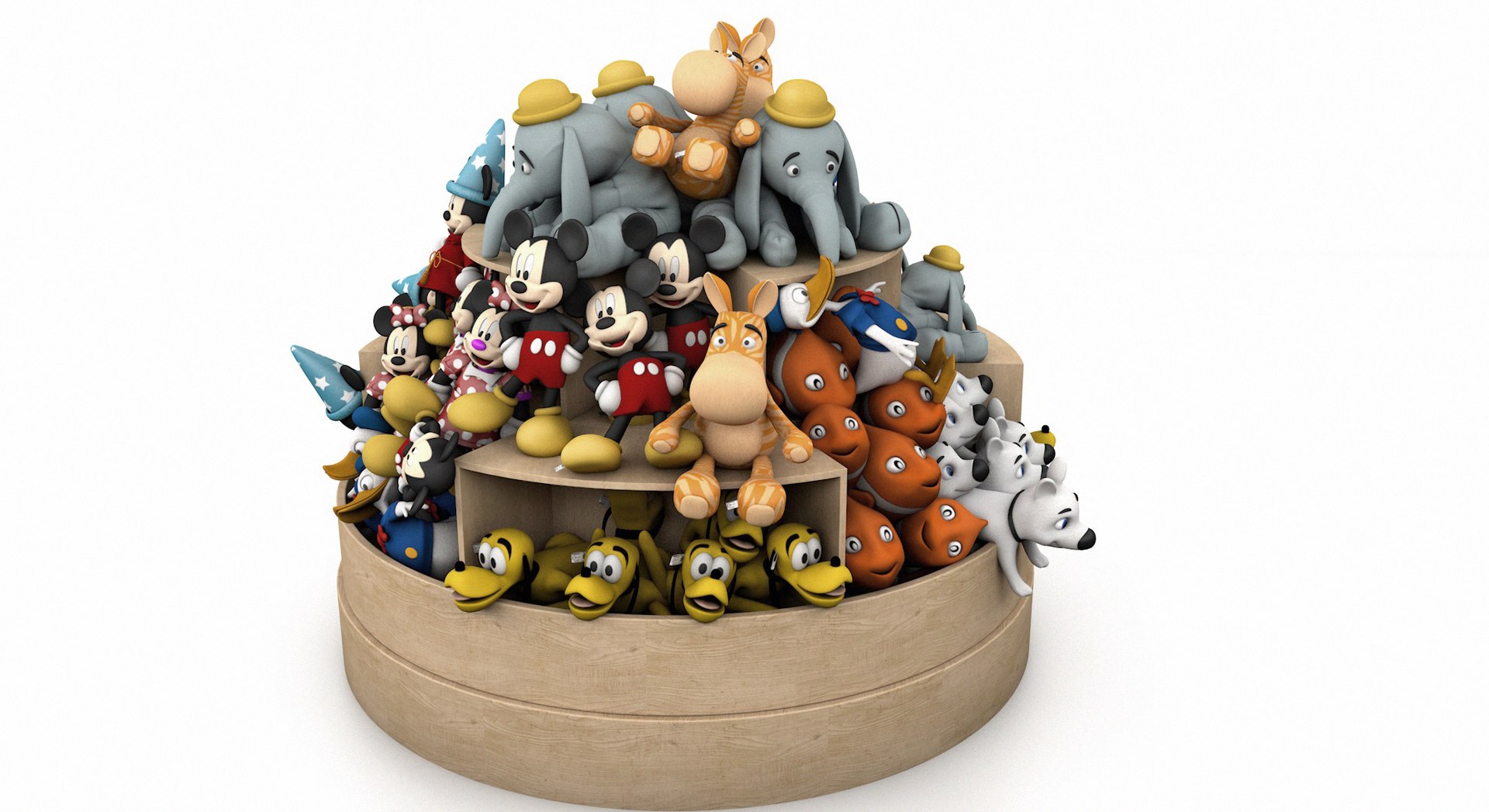 Circular Island Cabinet With Toys 3D Model - TurboSquid 1750296