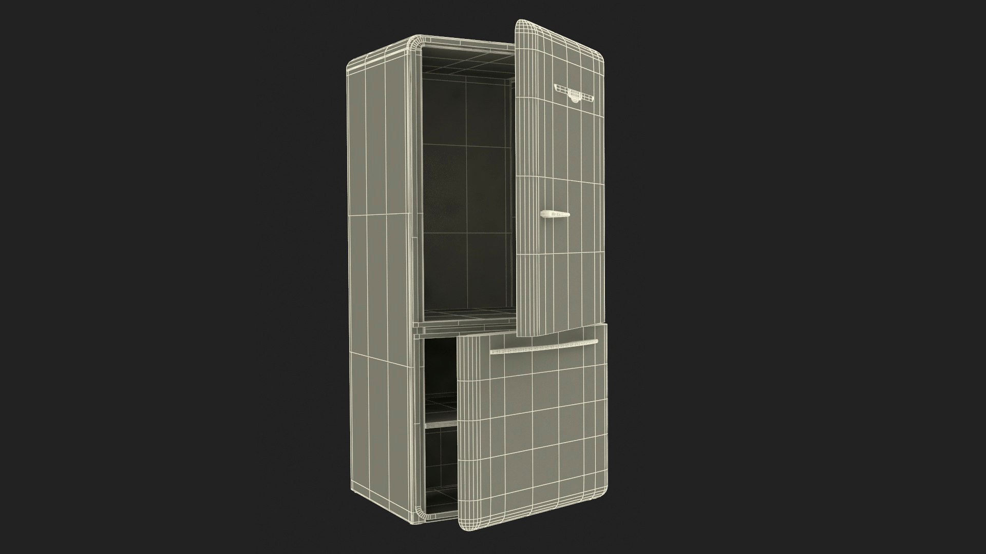 Retro Design Refrigerator 3D Model - TurboSquid 2211418