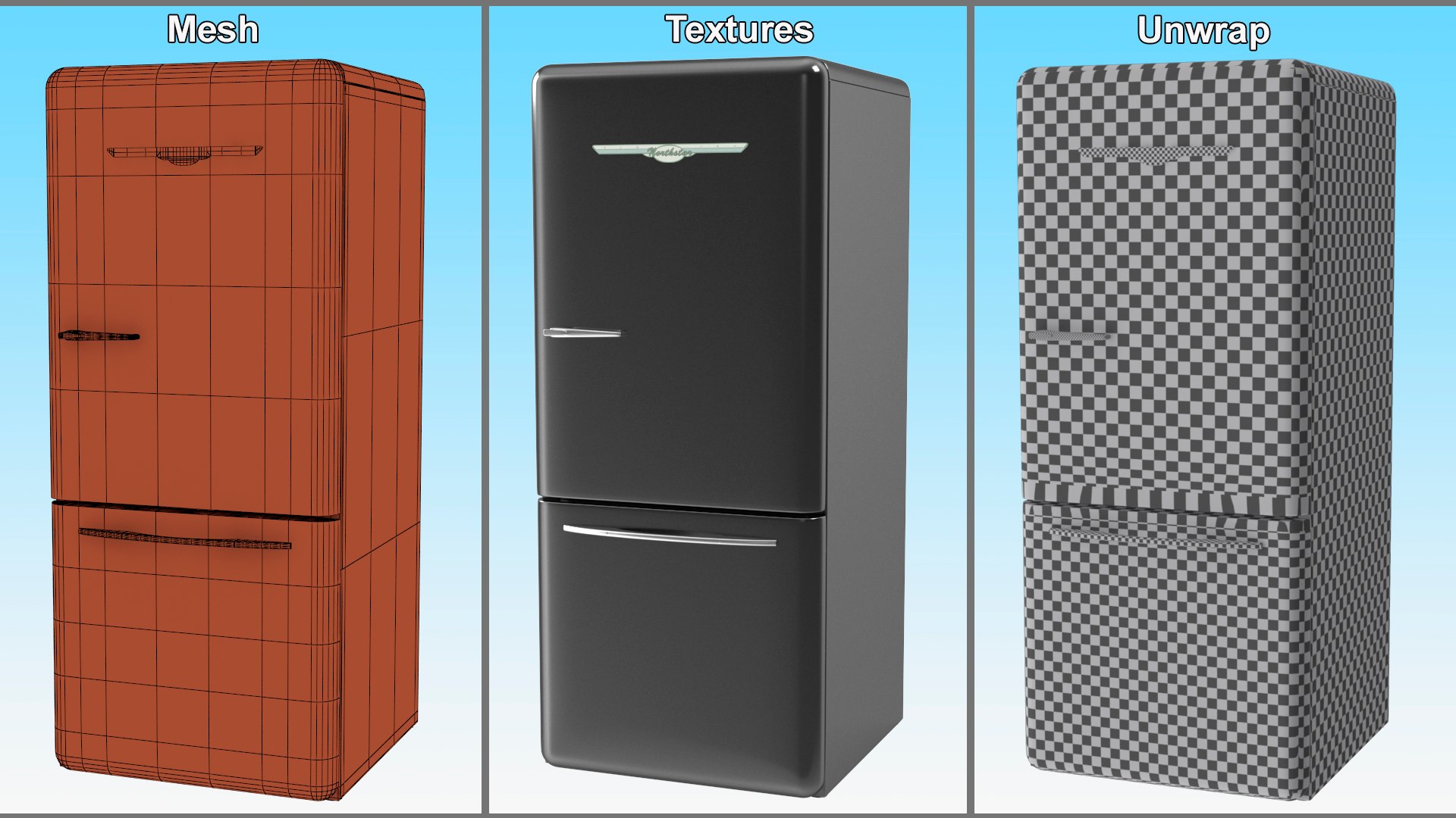 Retro Design Refrigerator 3D Model - TurboSquid 2211418