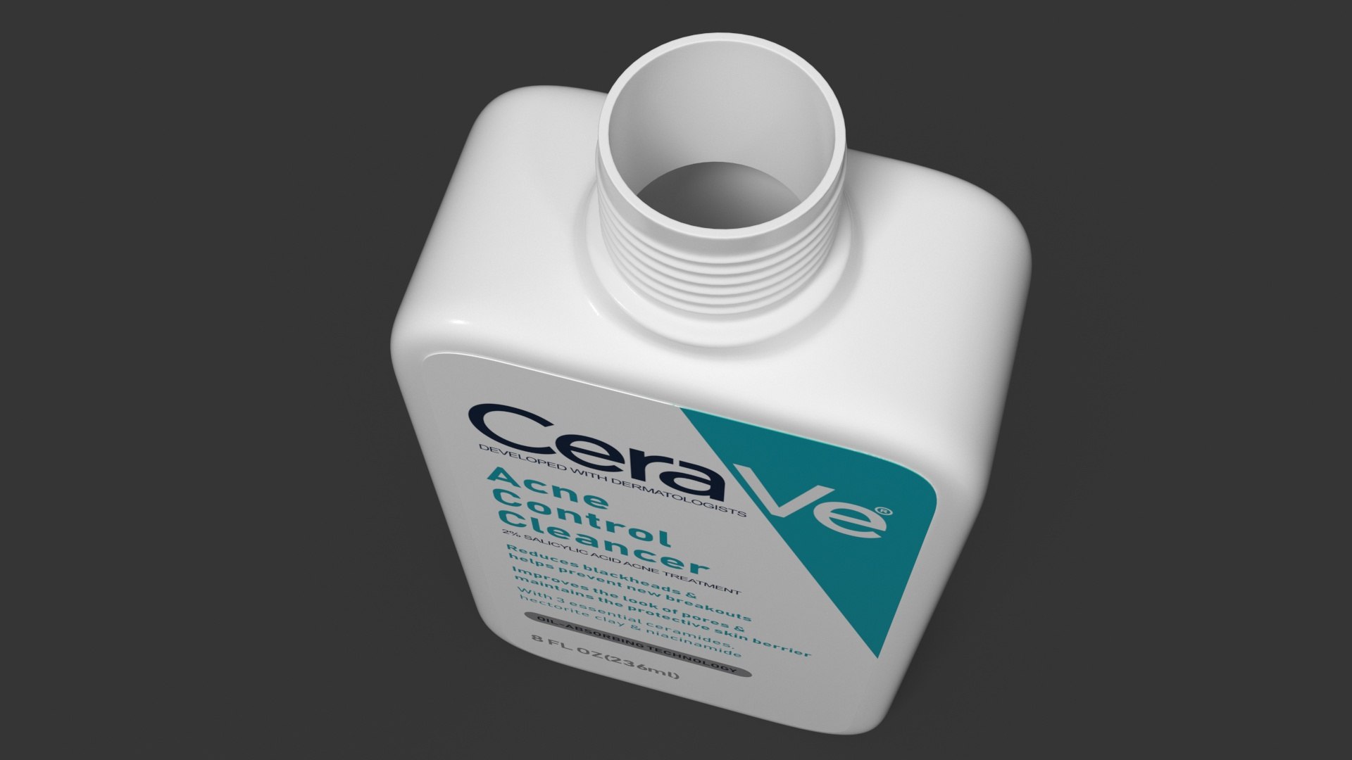 3D Model CeraVe Cleanser Dispenser Bottle 236 Ml Aquamarine ...