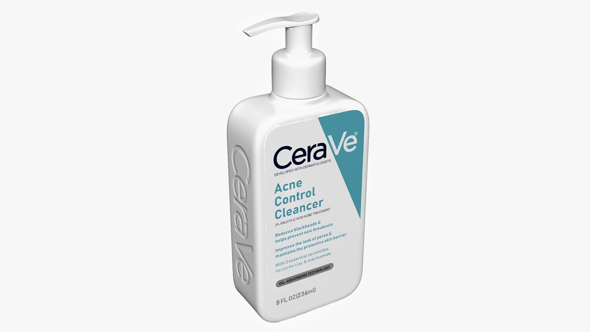 3D Model CeraVe Cleanser Dispenser Bottle 236 Ml Aquamarine ...