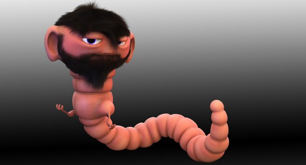 Cartoon worm 3D model - TurboSquid 1168570