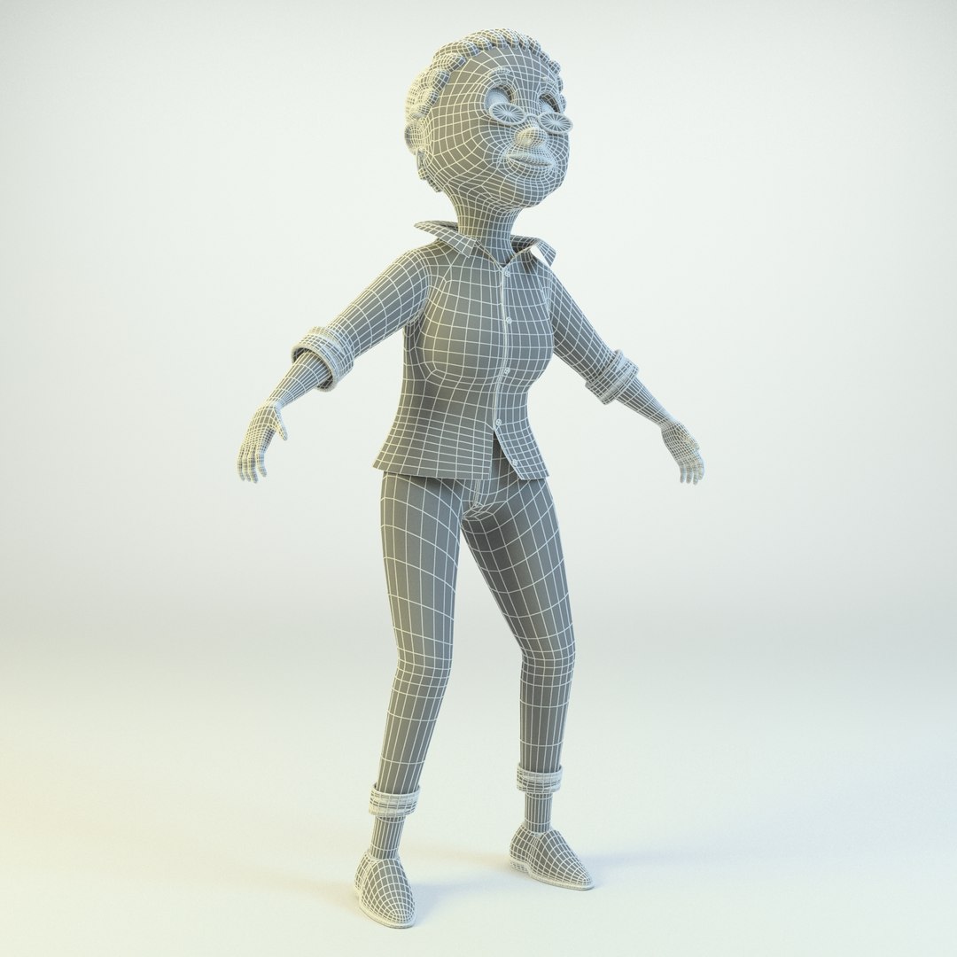3D Model Cartoon Granny - TurboSquid 1617115