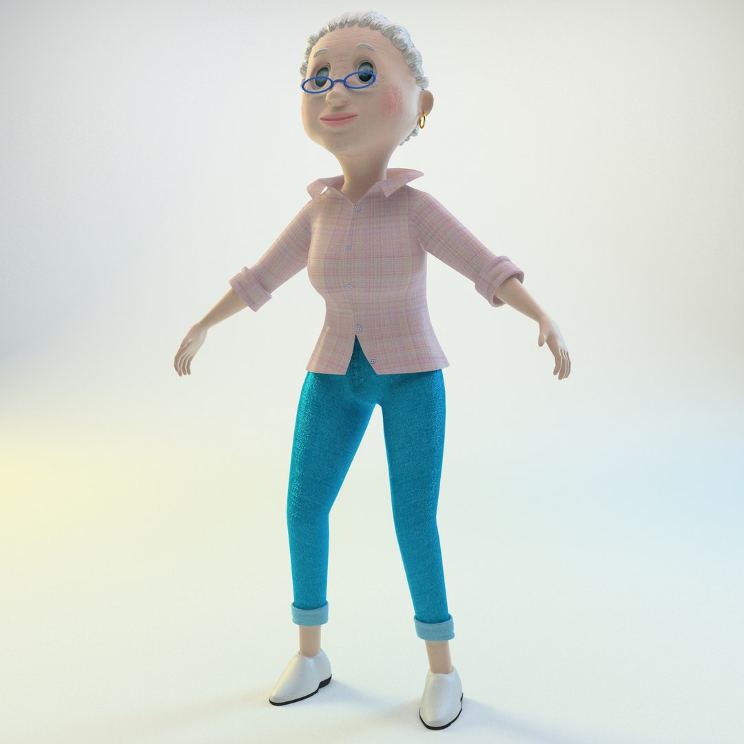 3D Model Cartoon Granny - TurboSquid 1617115