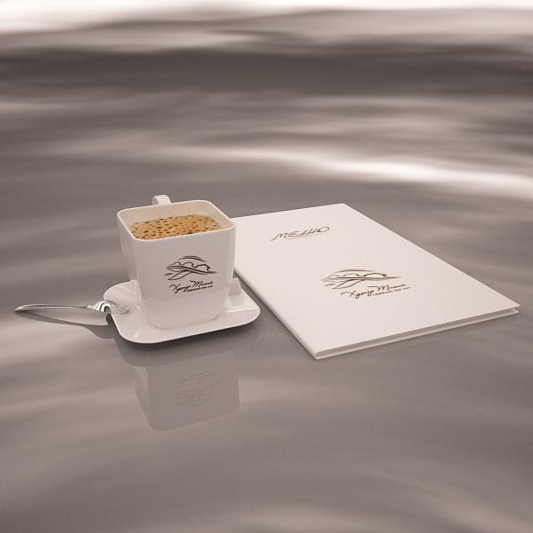 3dsmax coffee cup menu book