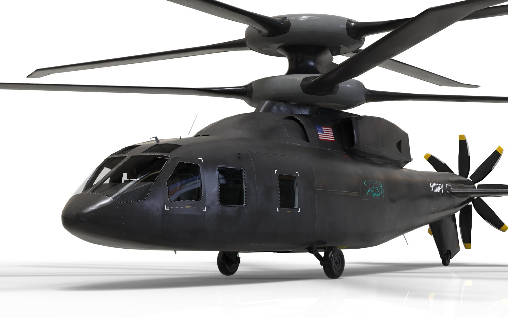 3D Sikorsky Boeing SB 1 Defiant Helicopter Model - TurboSquid 1871371