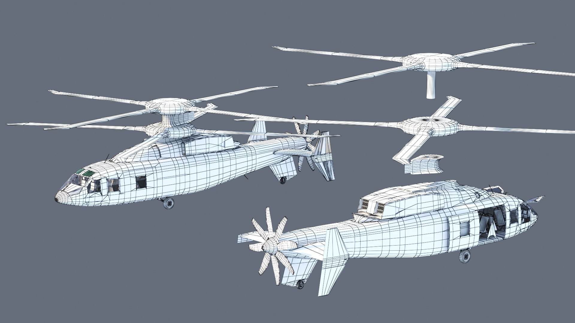 3D Sikorsky Boeing SB 1 Defiant Helicopter Model - TurboSquid 1871371