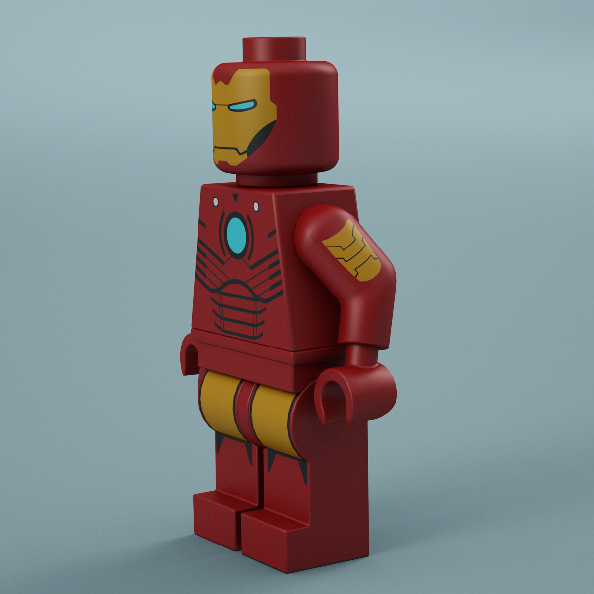 3d model lego man iron