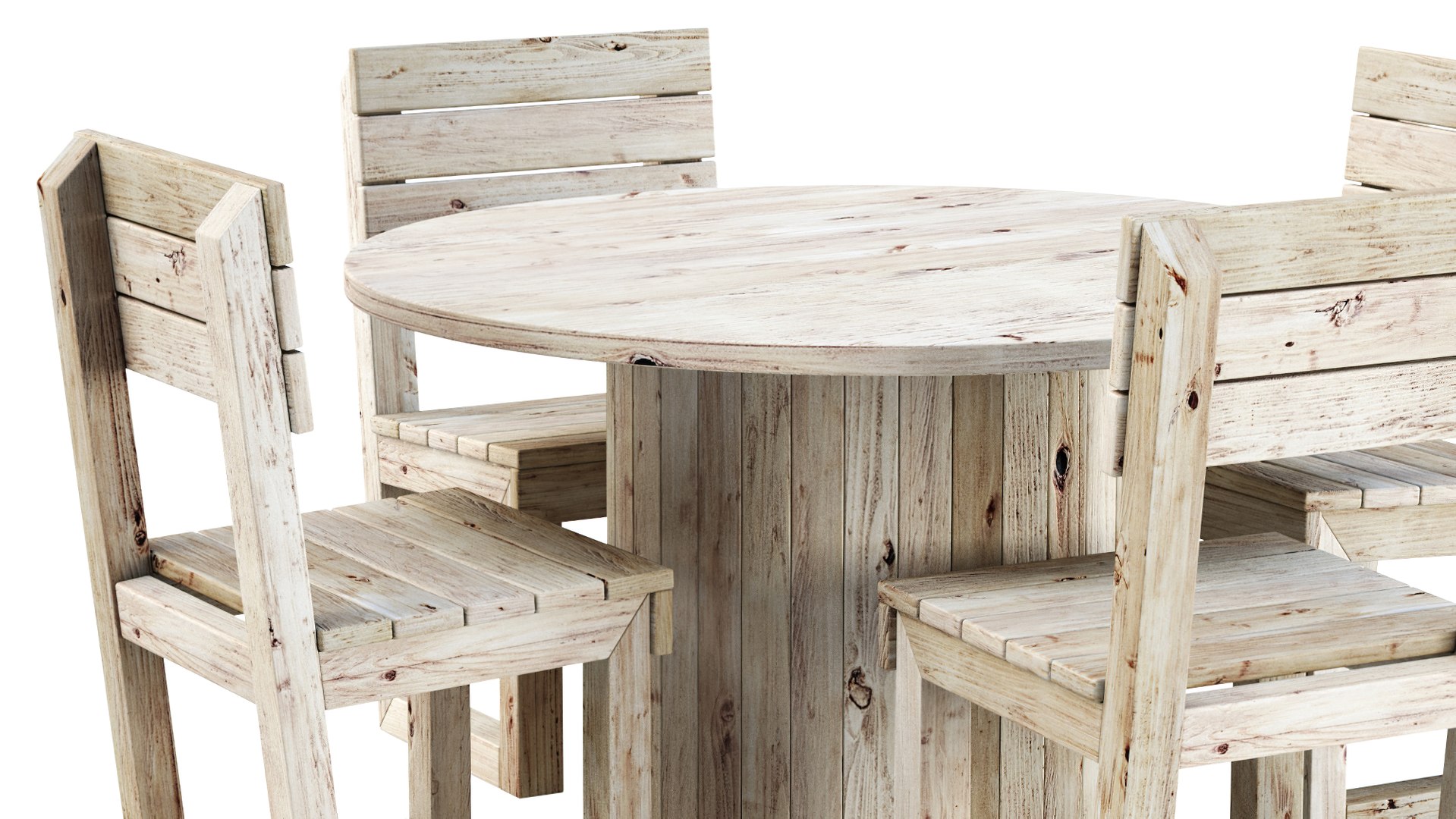 Nia Wooden Garden Dining Set V3 By Bpoint Design 3D - TurboSquid 2021864