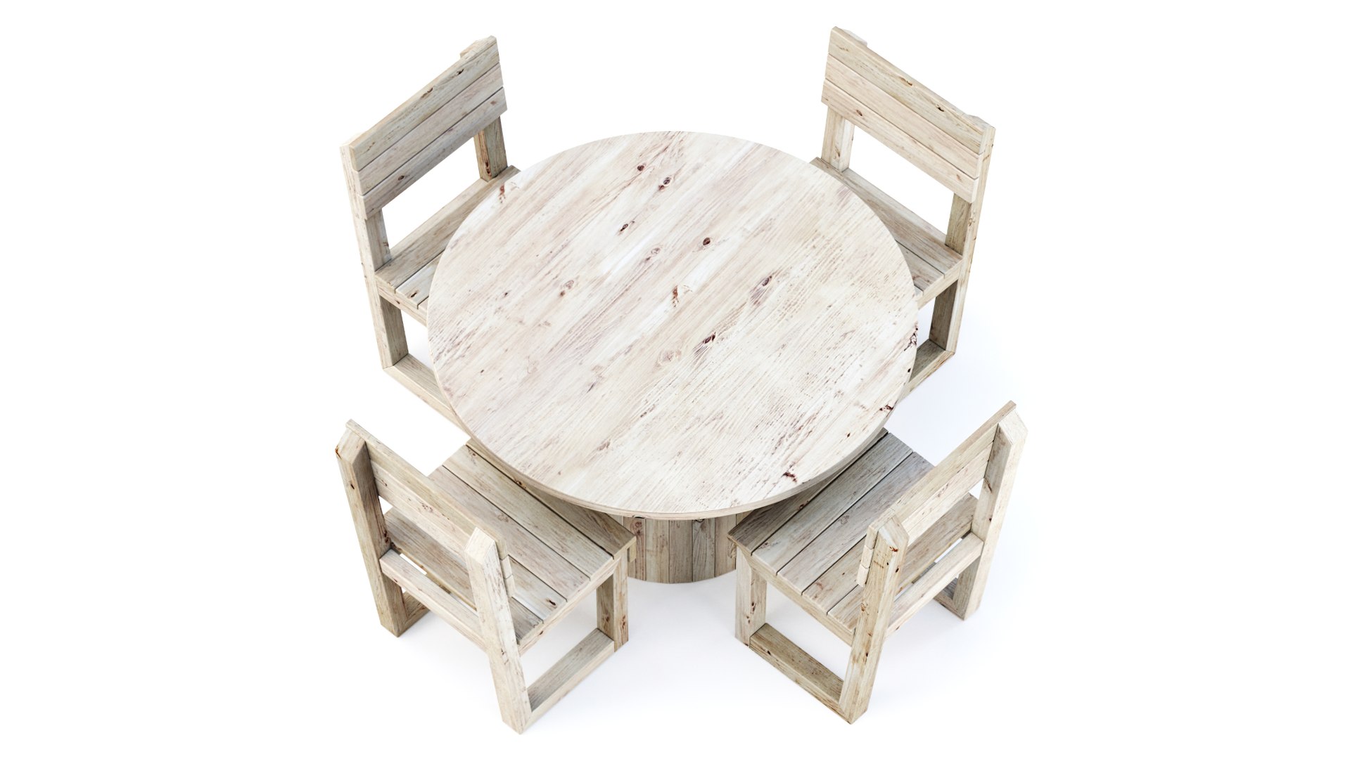 Nia Wooden Garden Dining Set V3 By Bpoint Design 3D - TurboSquid 2021864