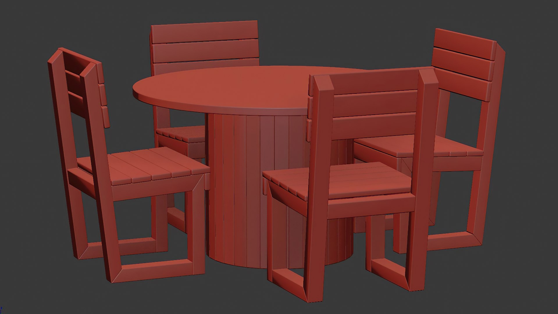Nia Wooden Garden Dining Set V3 By Bpoint Design 3D - TurboSquid 2021864