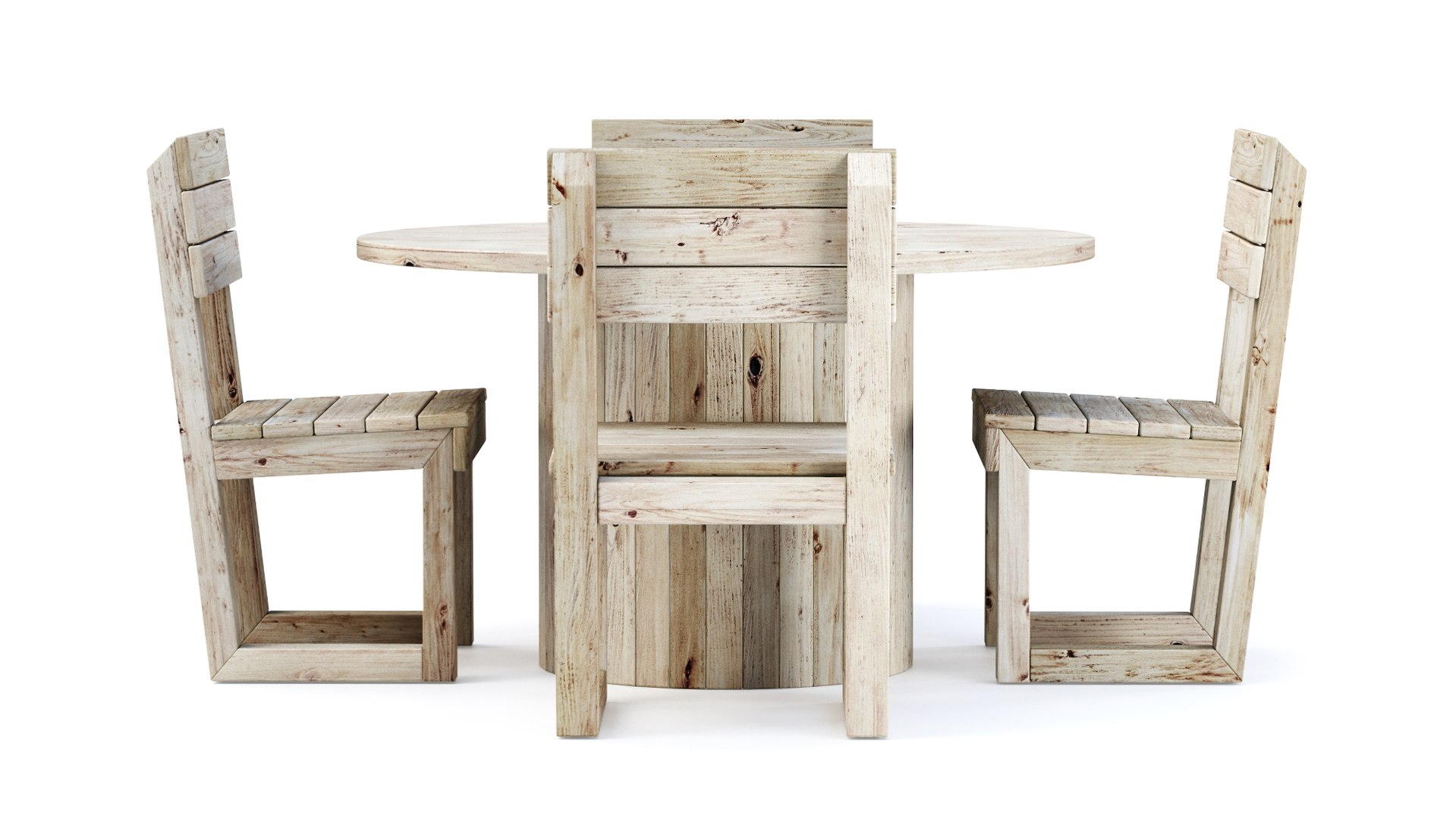 Nia Wooden Garden Dining Set V3 By Bpoint Design 3D - TurboSquid 2021864