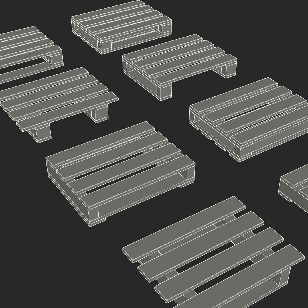 3d model 4 2 ways pallets