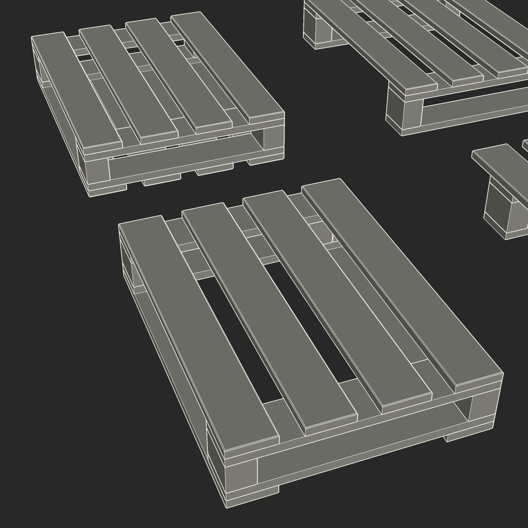 3d model 4 2 ways pallets