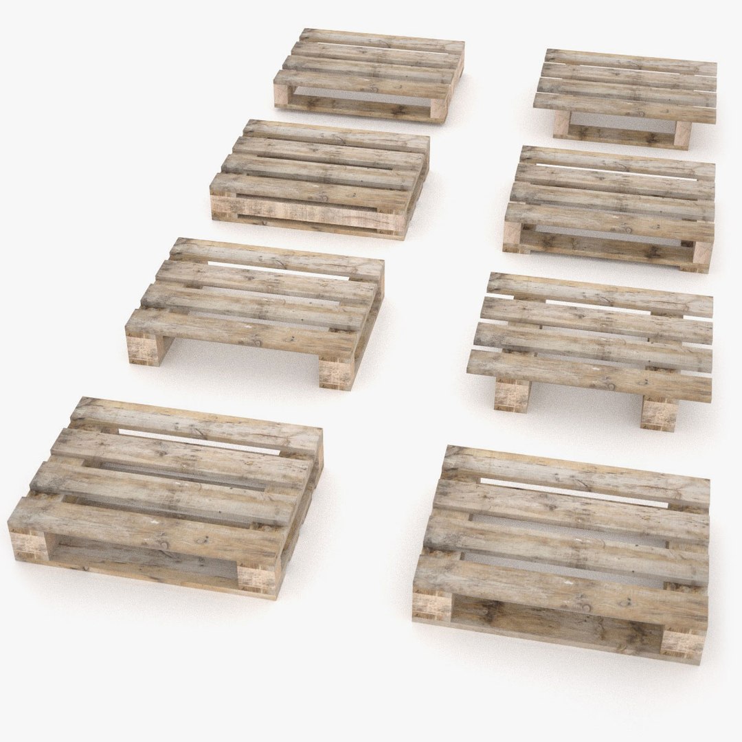 3d model 4 2 ways pallets