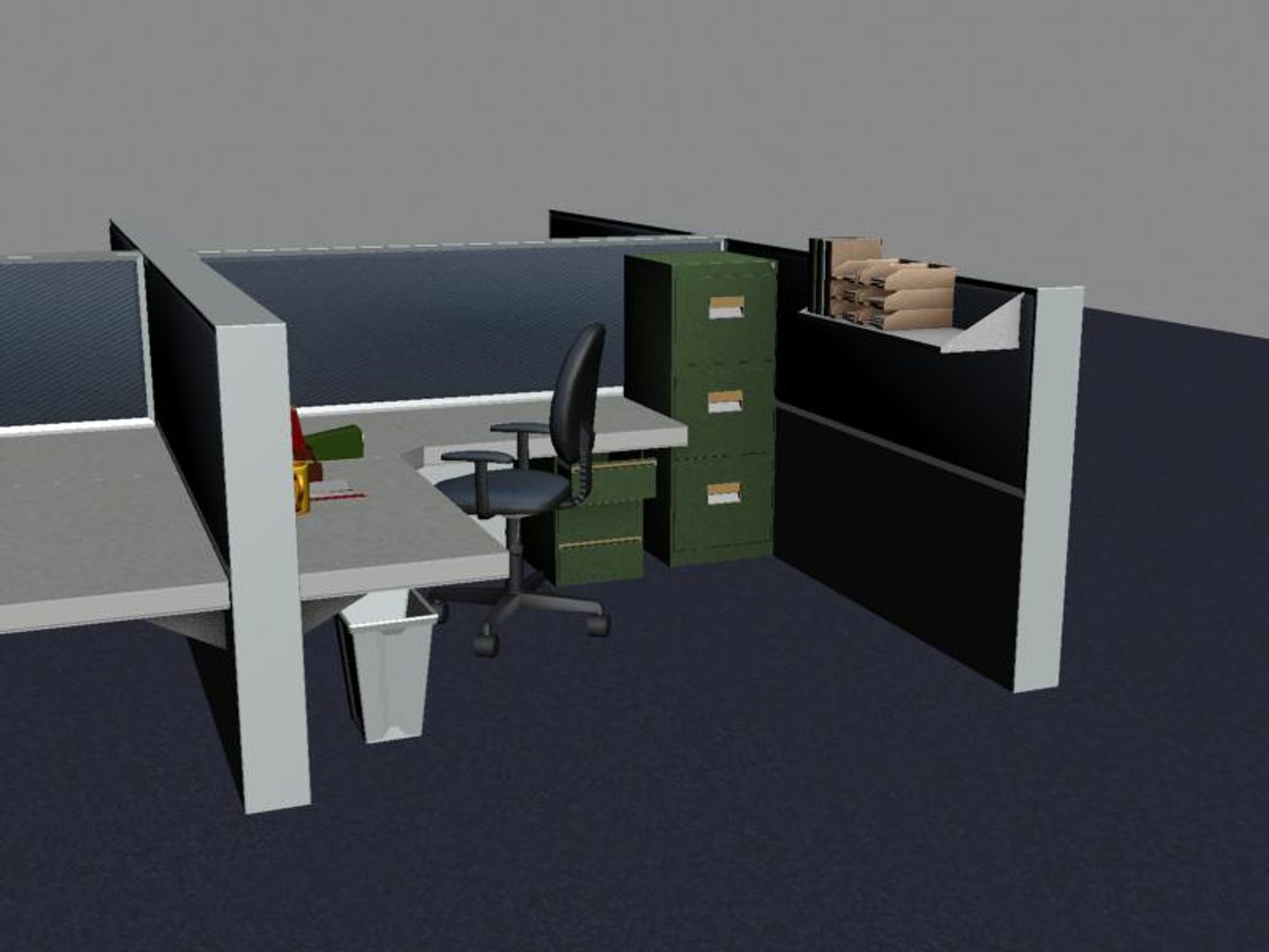 office cubicle 3d max