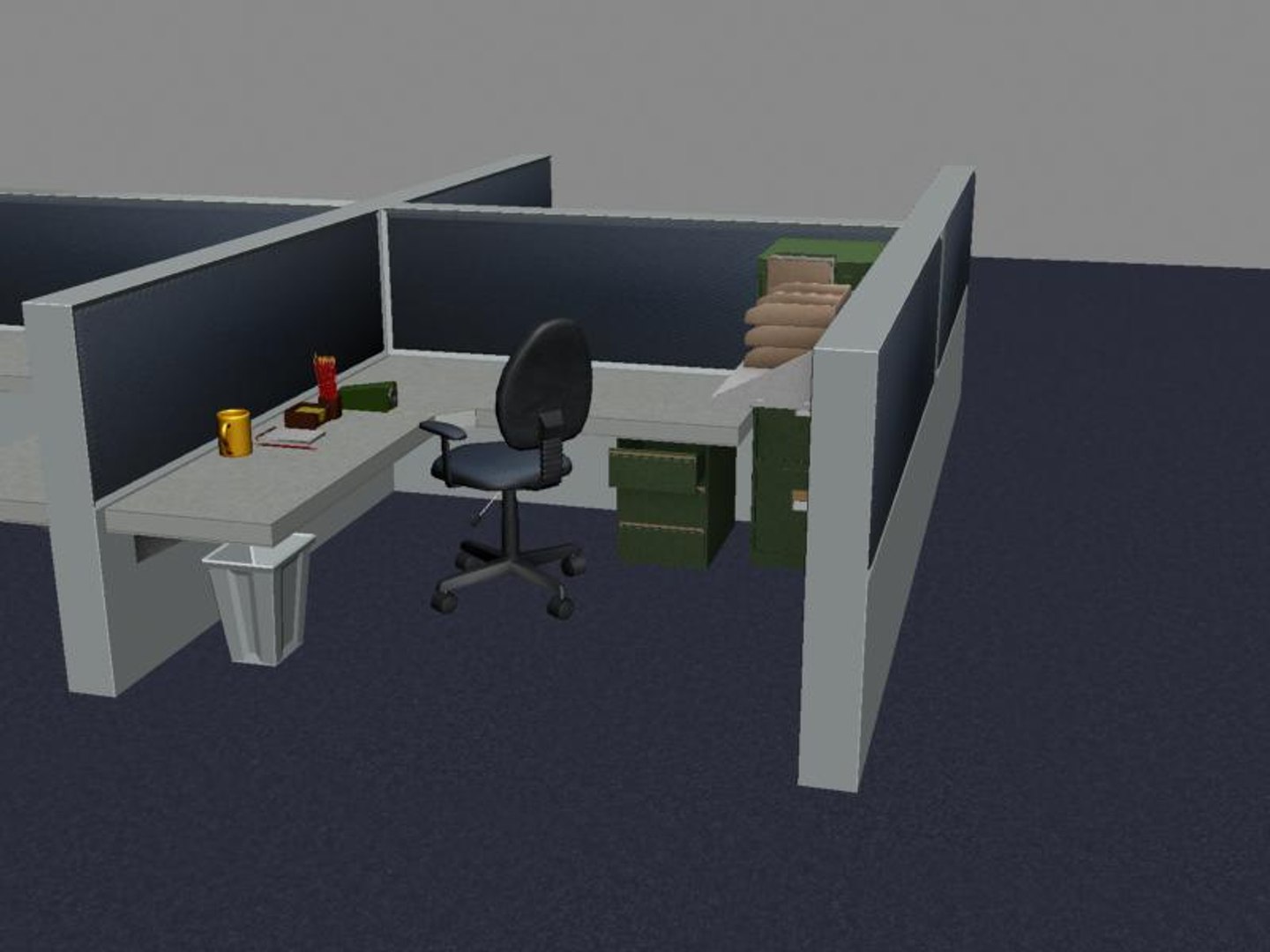 office cubicle 3d max