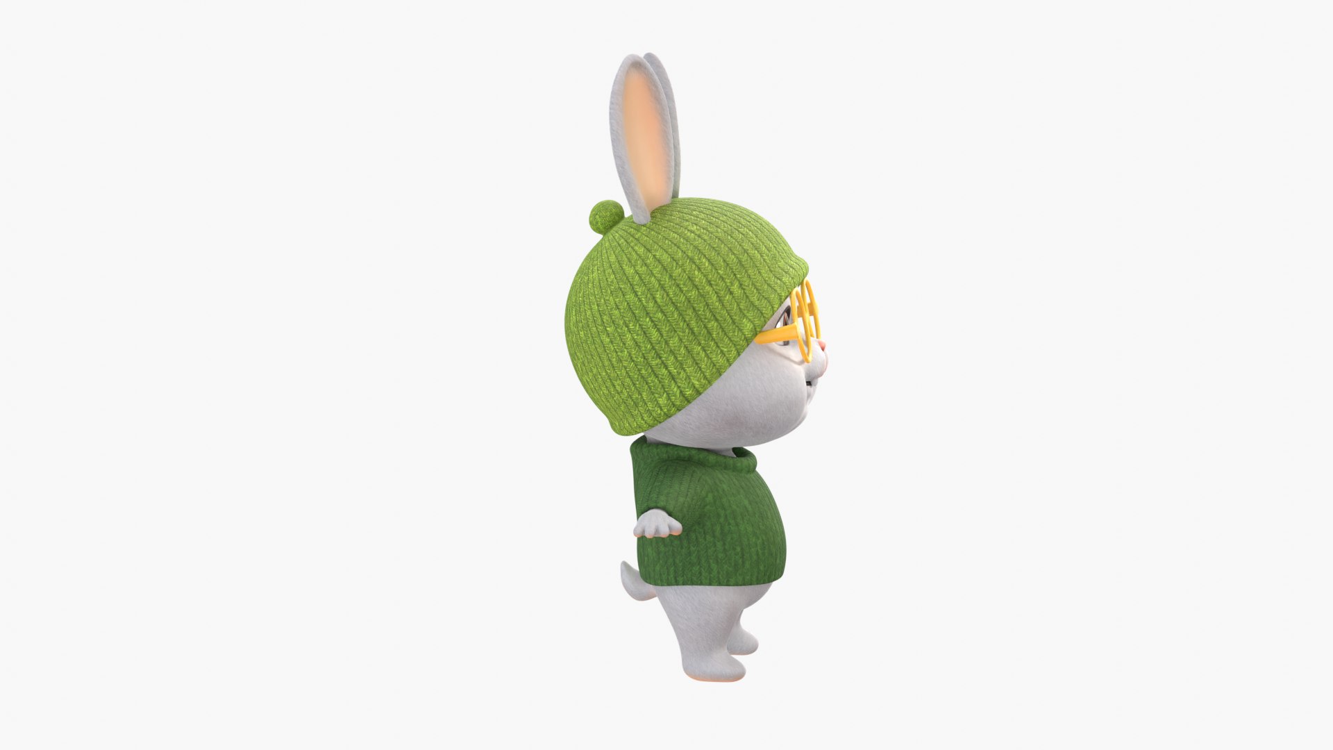 Cute Little Rabbit Cartoon Model - TurboSquid 2261234