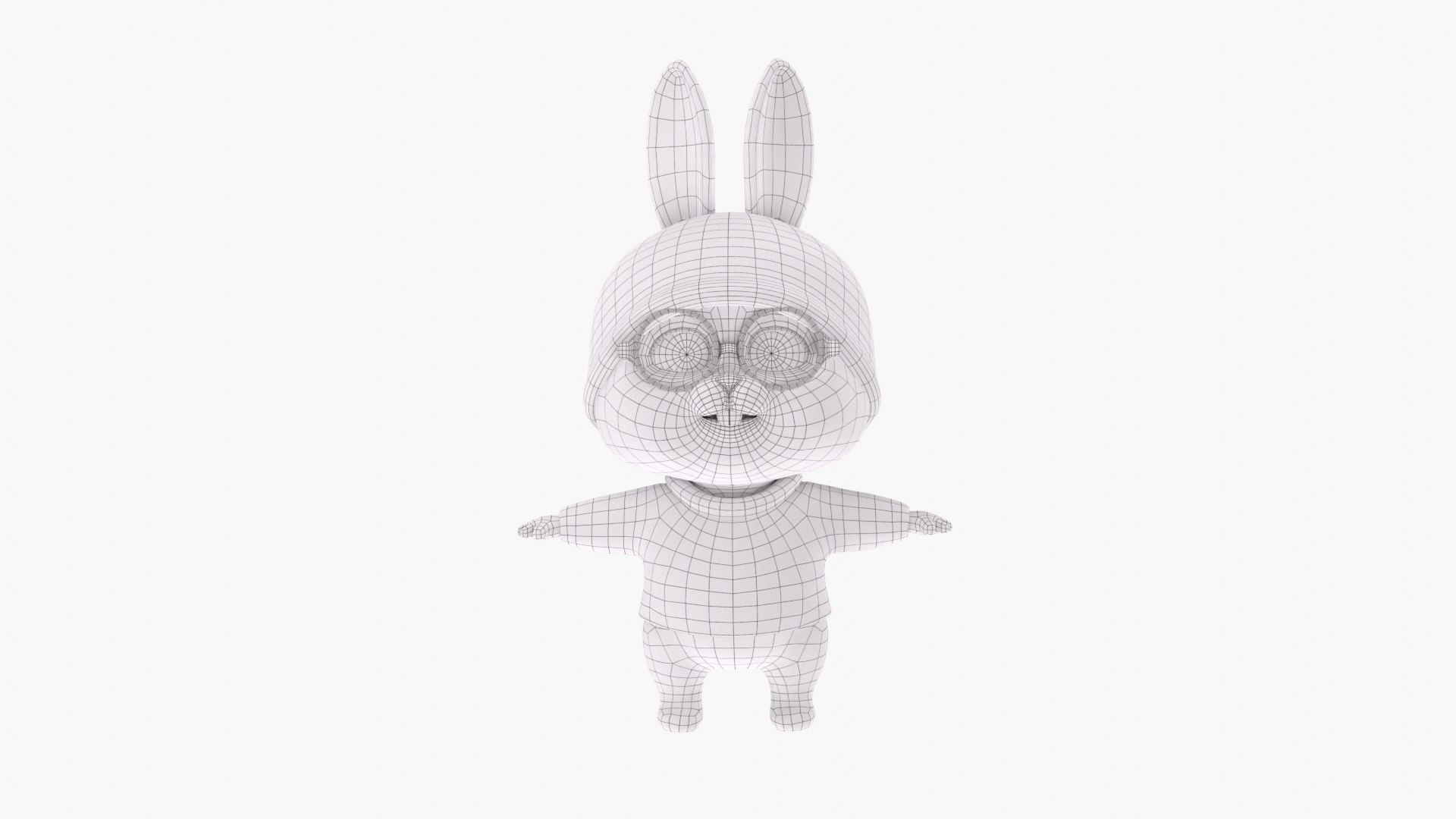 Cute Little Rabbit Cartoon Model - TurboSquid 2261234
