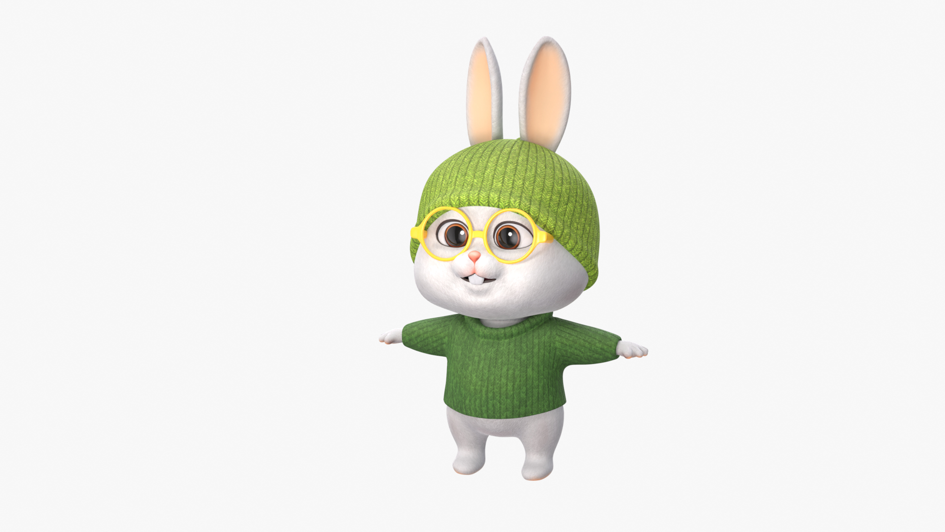 Cute Little Rabbit Cartoon Model - TurboSquid 2261234