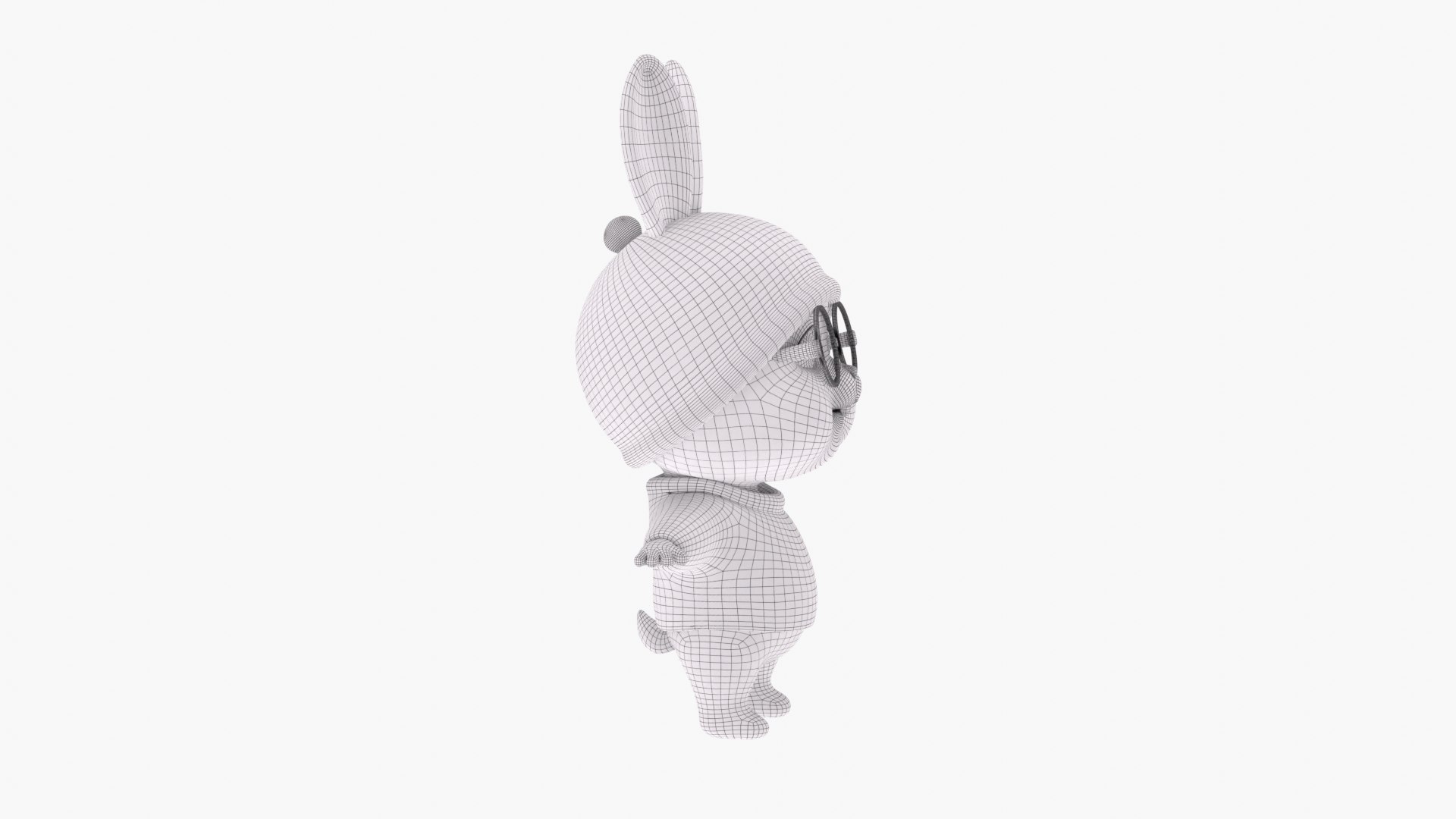 Cute Little Rabbit Cartoon Model - TurboSquid 2261234