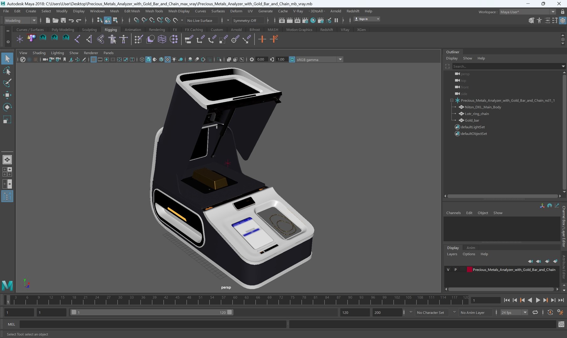 Precious Metals Analyzer With Gold Bar 3D Model - TurboSquid 2385624