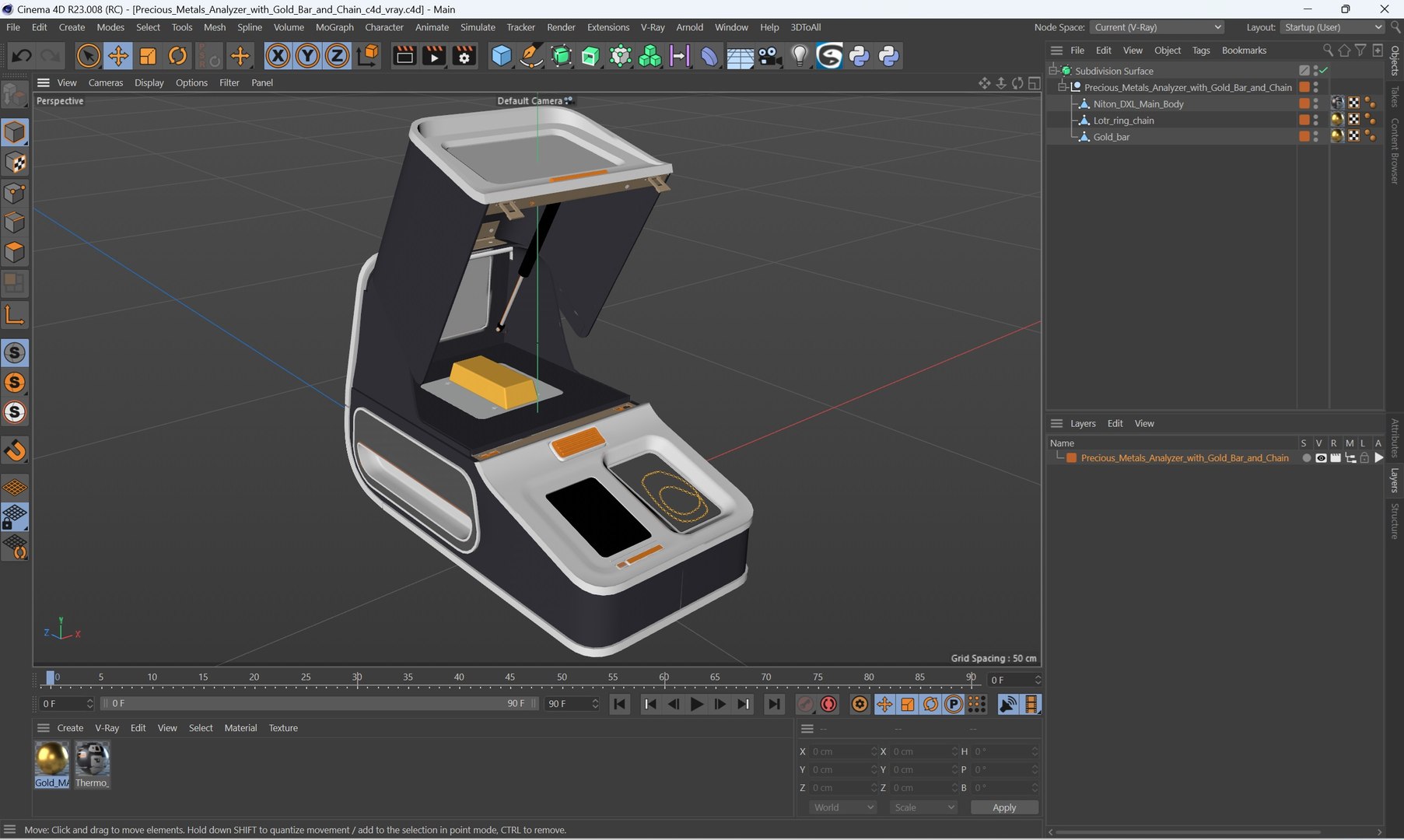 Precious Metals Analyzer With Gold Bar 3D Model - TurboSquid 2385624