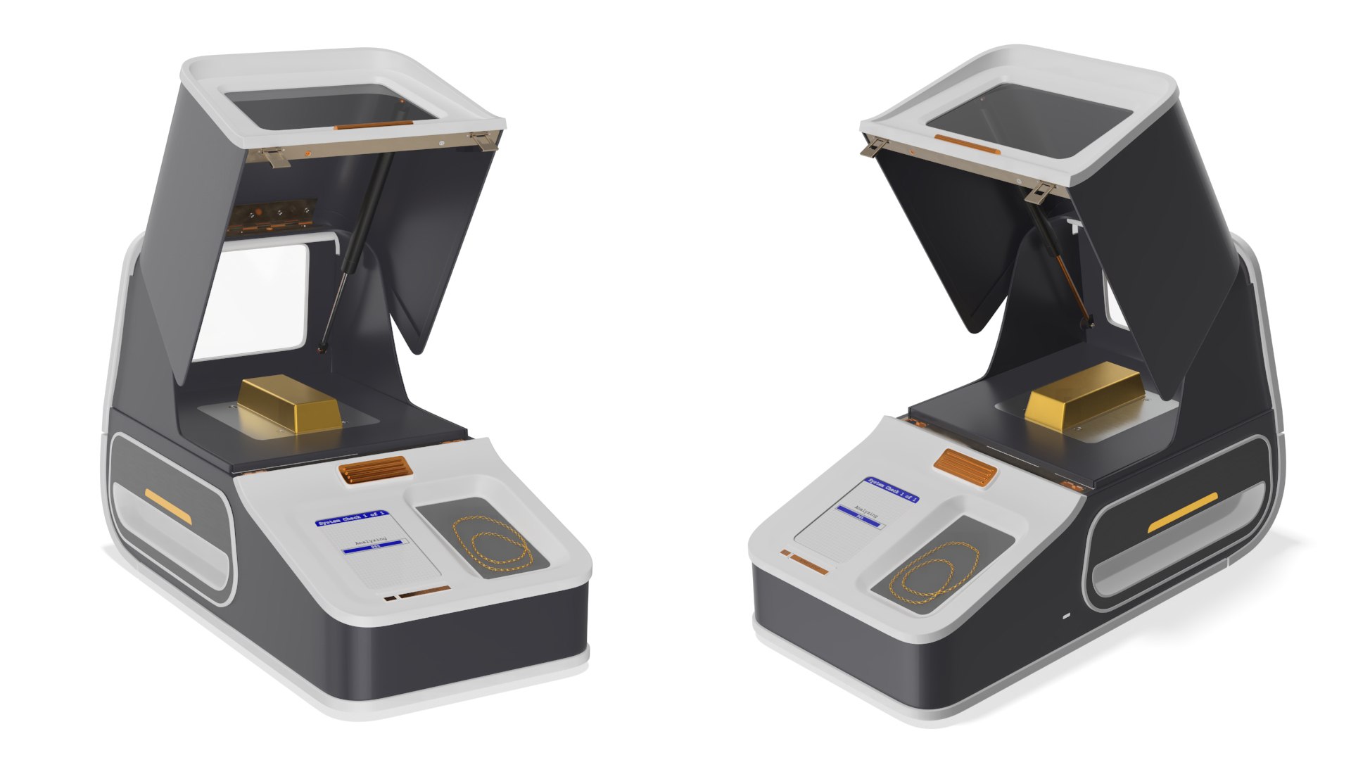 Precious Metals Analyzer With Gold Bar 3D Model - TurboSquid 2385624