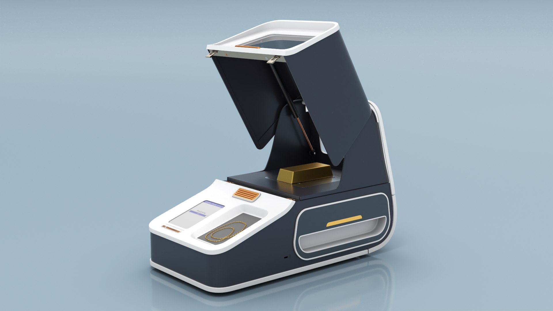 Precious Metals Analyzer With Gold Bar 3D Model - TurboSquid 2385624
