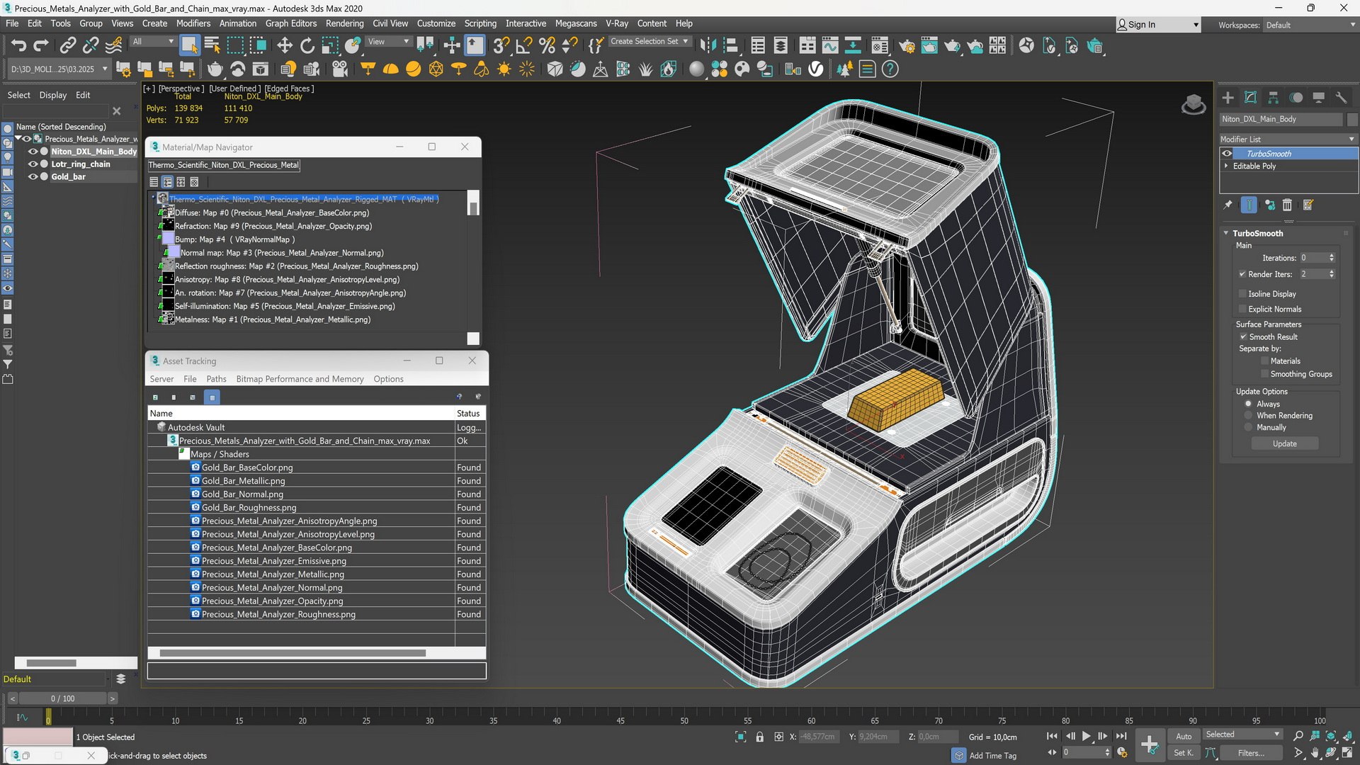 Precious Metals Analyzer With Gold Bar 3D Model - TurboSquid 2385624