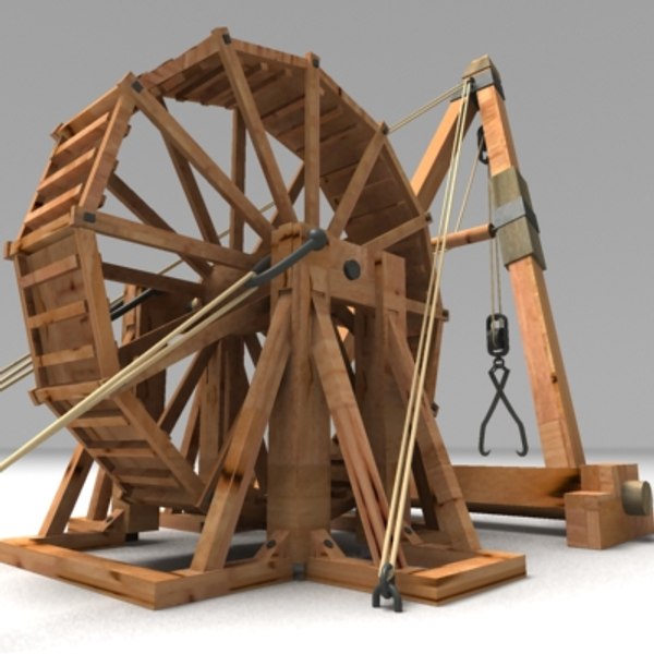 wood roman crane 3d model