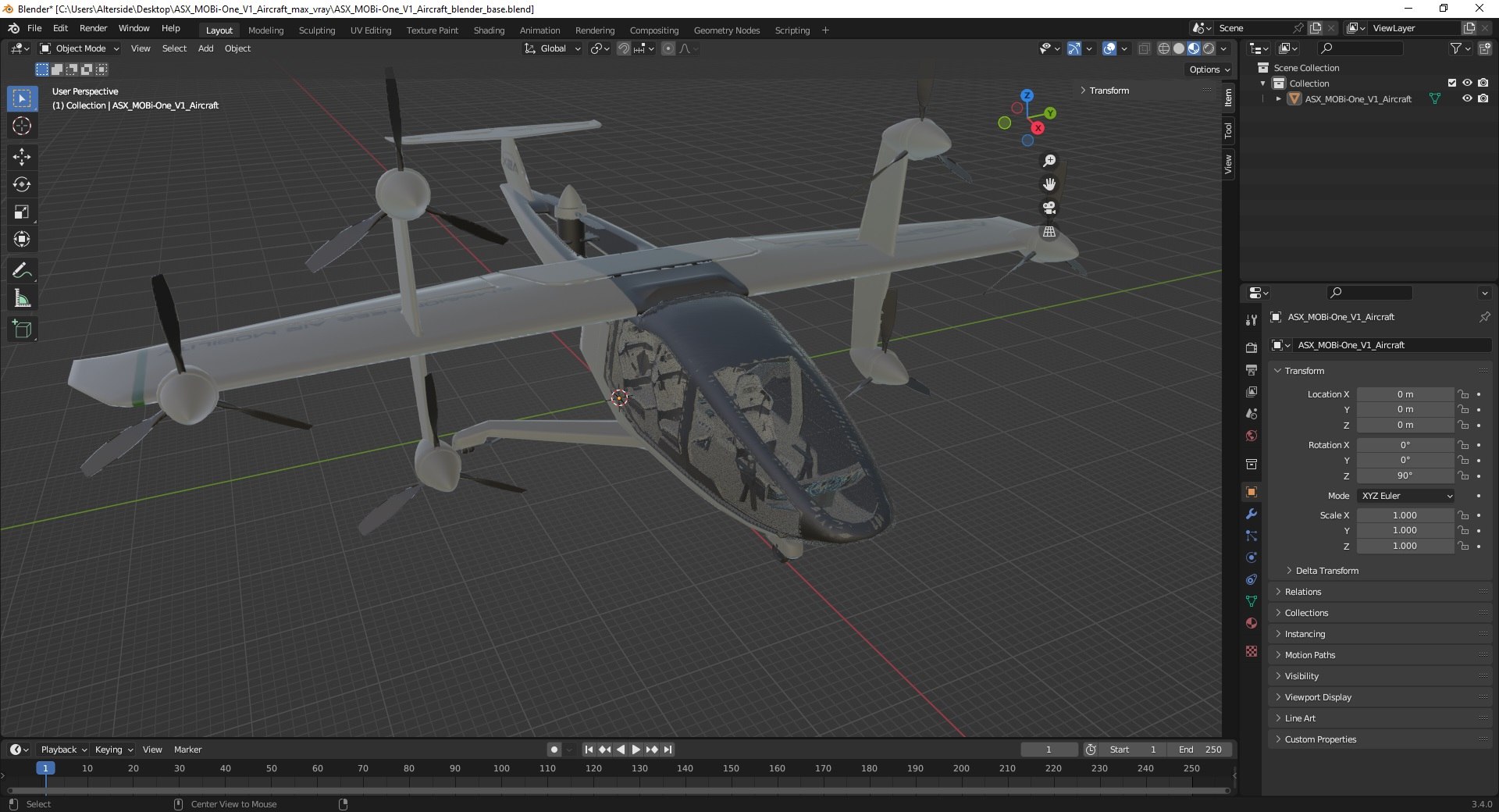 3D ASX MOBi-One V1 Aircraft - TurboSquid 2004694