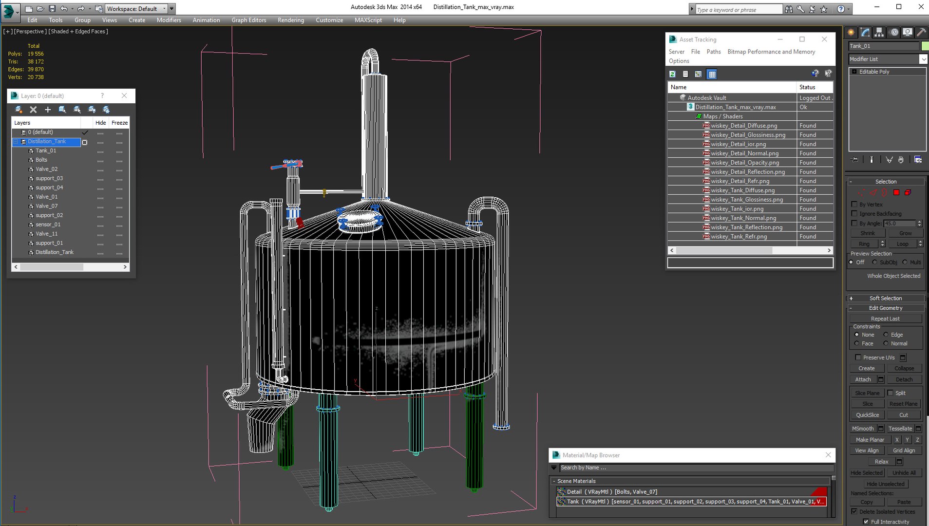 Distillation tank 3D model - TurboSquid 1633909