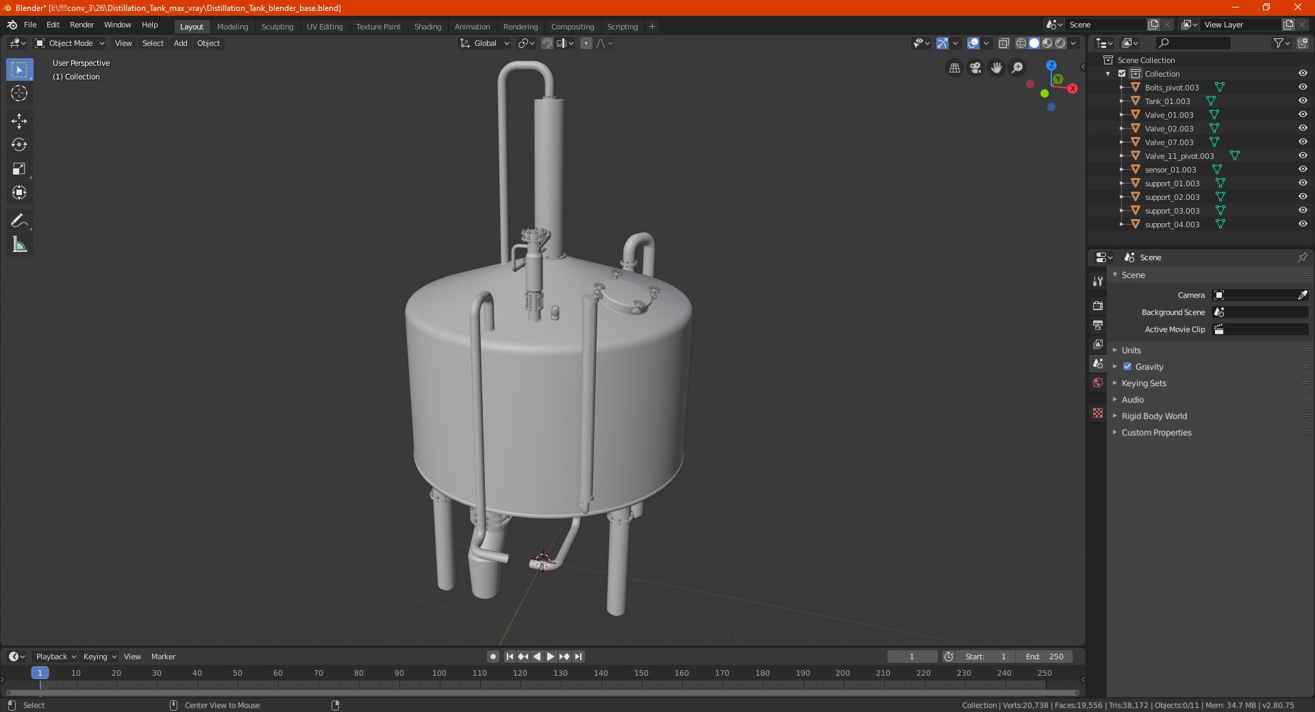 Distillation tank 3D model - TurboSquid 1633909