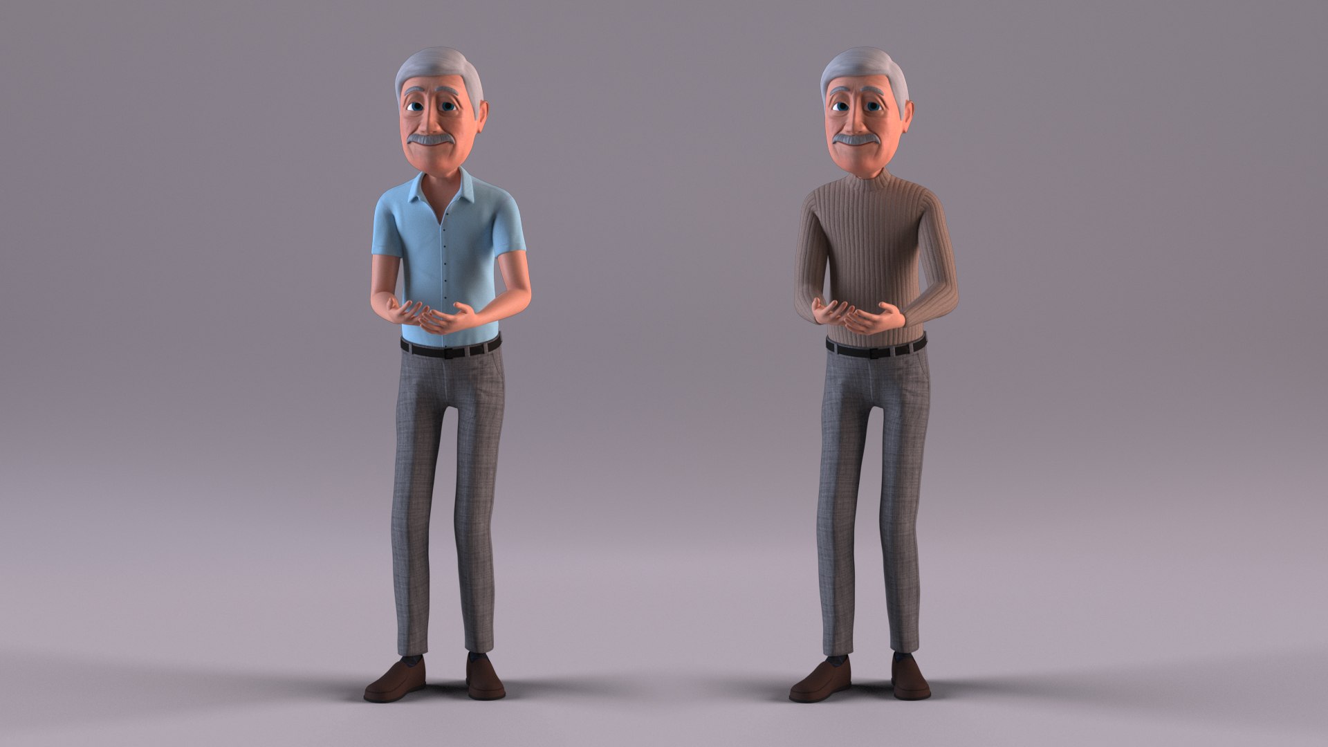 Cartoon Old Man Rigged biped-catRig 3D model - TurboSquid 1836092