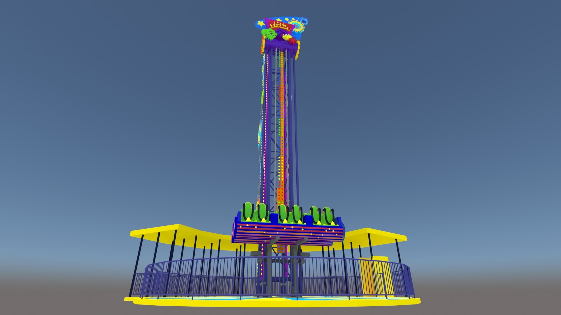 Jumping Frog Drop Tower 3D Model - TurboSquid 2074842