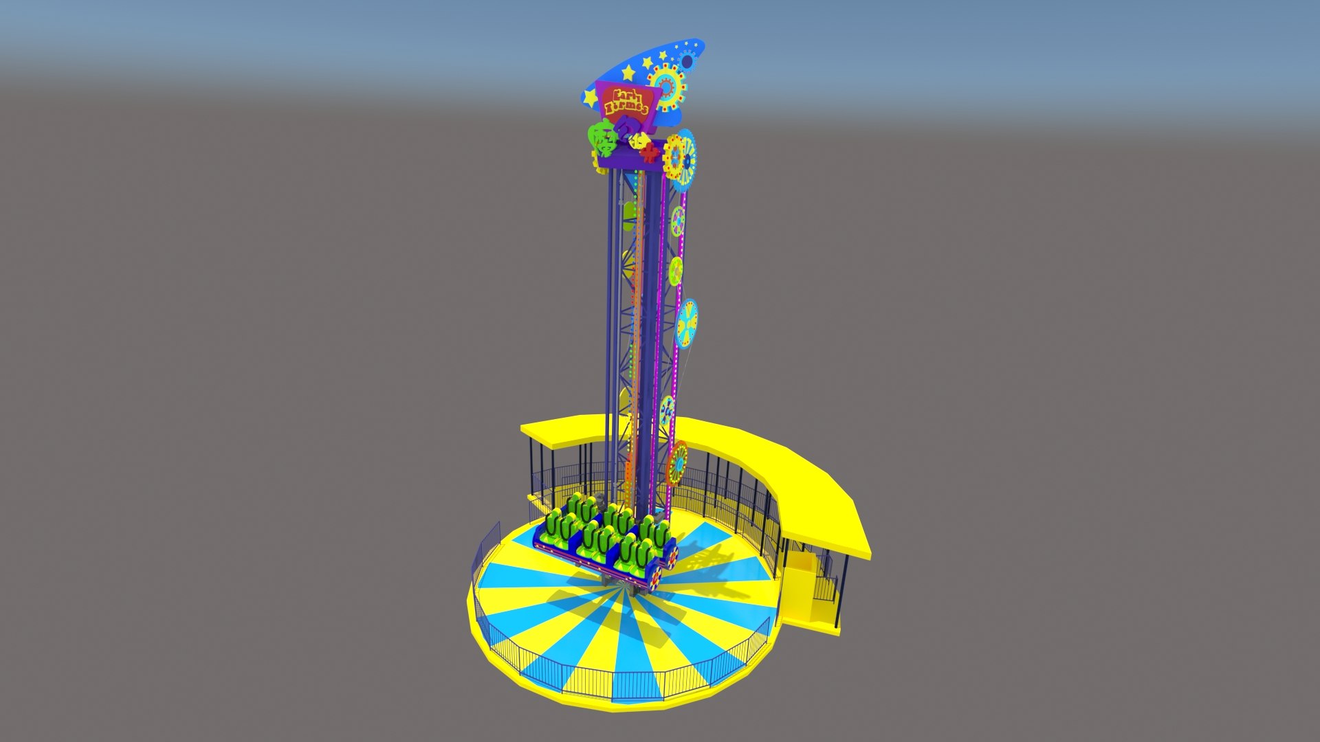 Jumping Frog Drop Tower 3D Model - TurboSquid 2074842