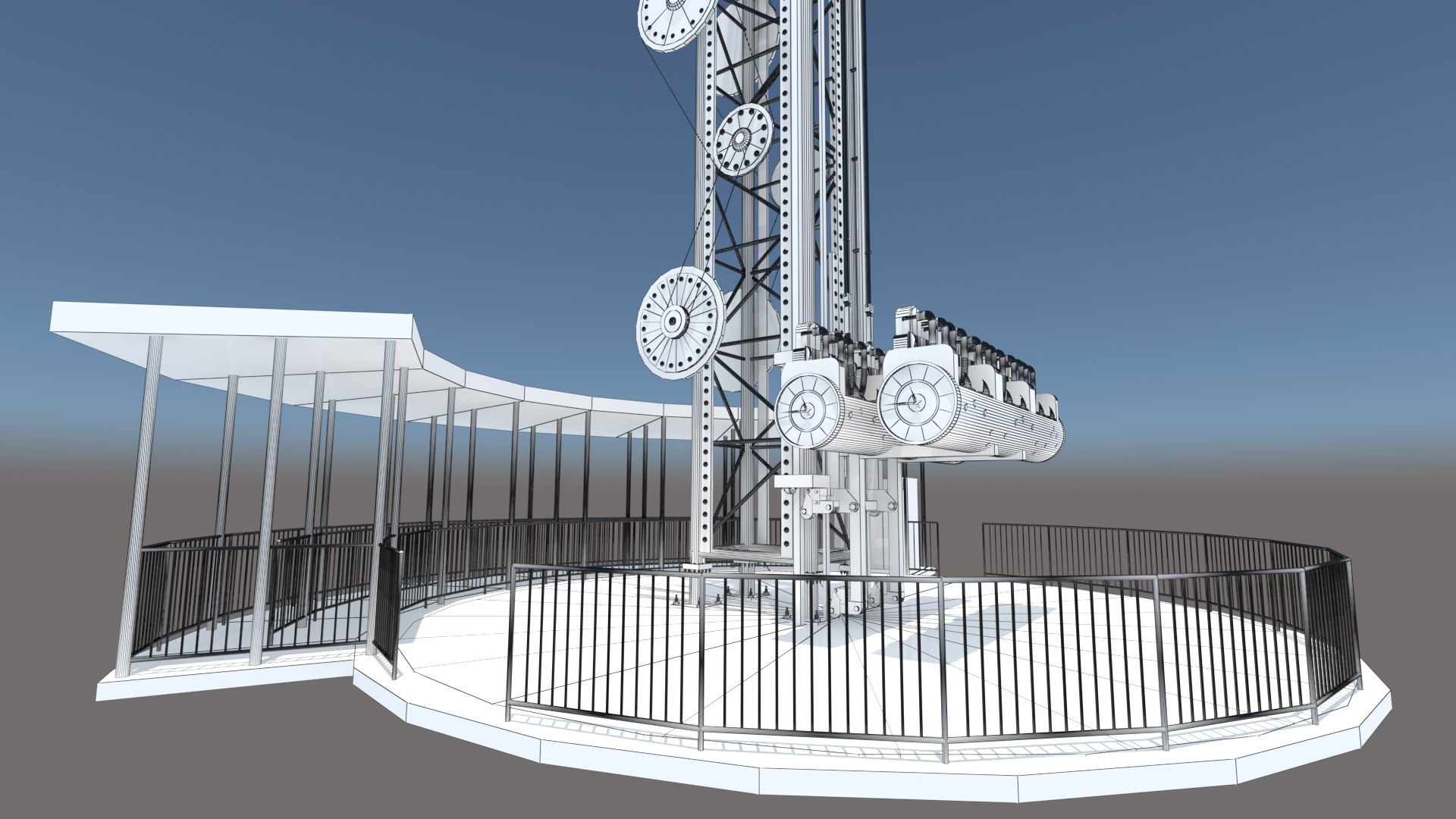 Jumping Frog Drop Tower 3D Model - TurboSquid 2074842