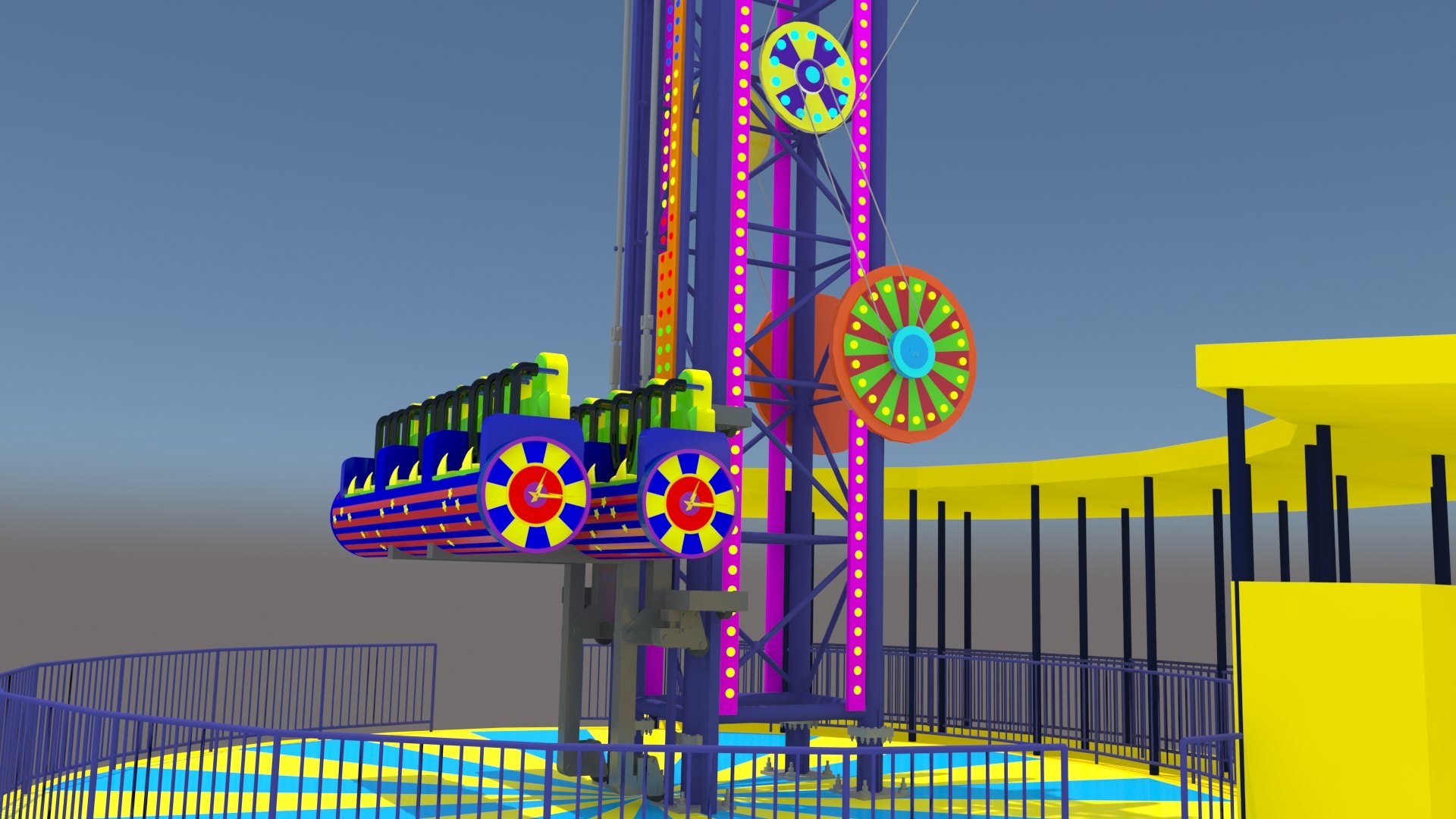 Jumping Frog Drop Tower 3D Model - TurboSquid 2074842