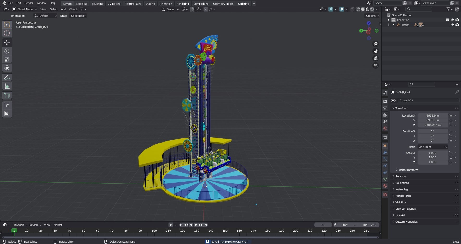 Jumping Frog Drop Tower 3D Model - TurboSquid 2074842