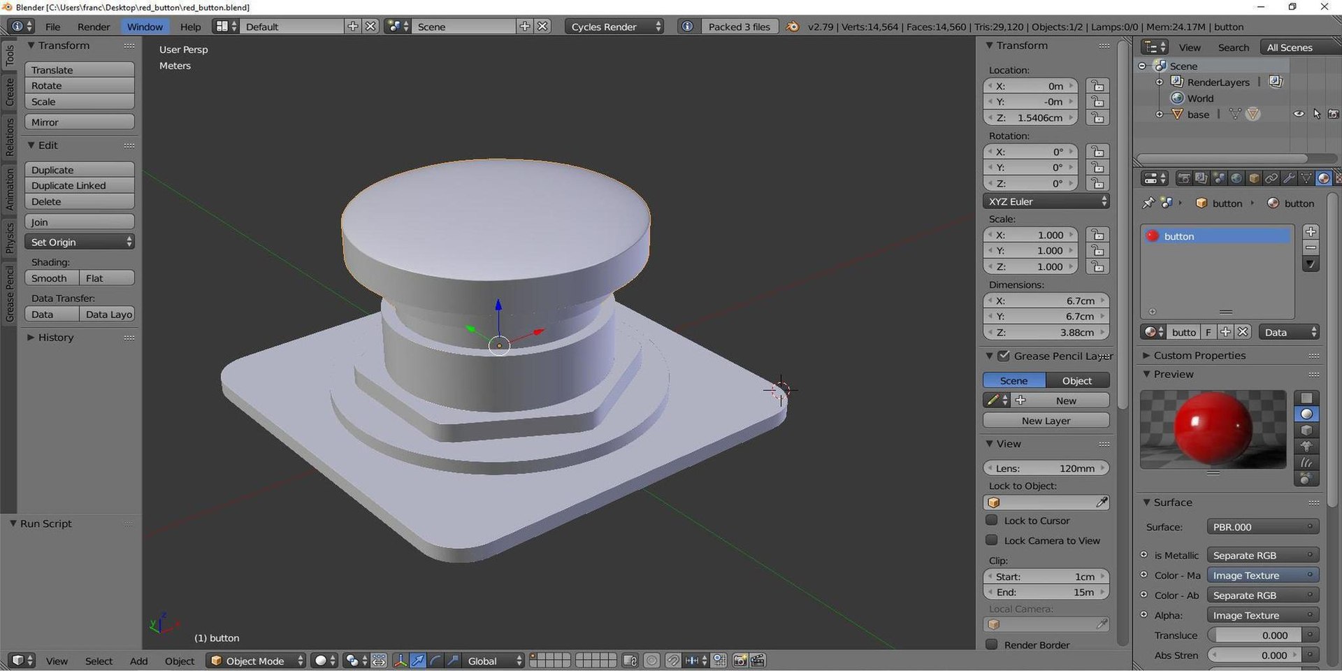 Red Button 3D Model - TurboSquid 1511146