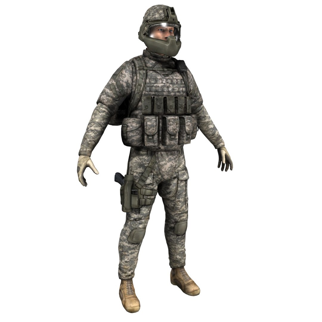 modern soldier 3d model