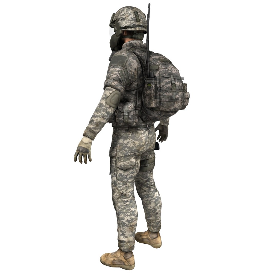 modern soldier 3d model