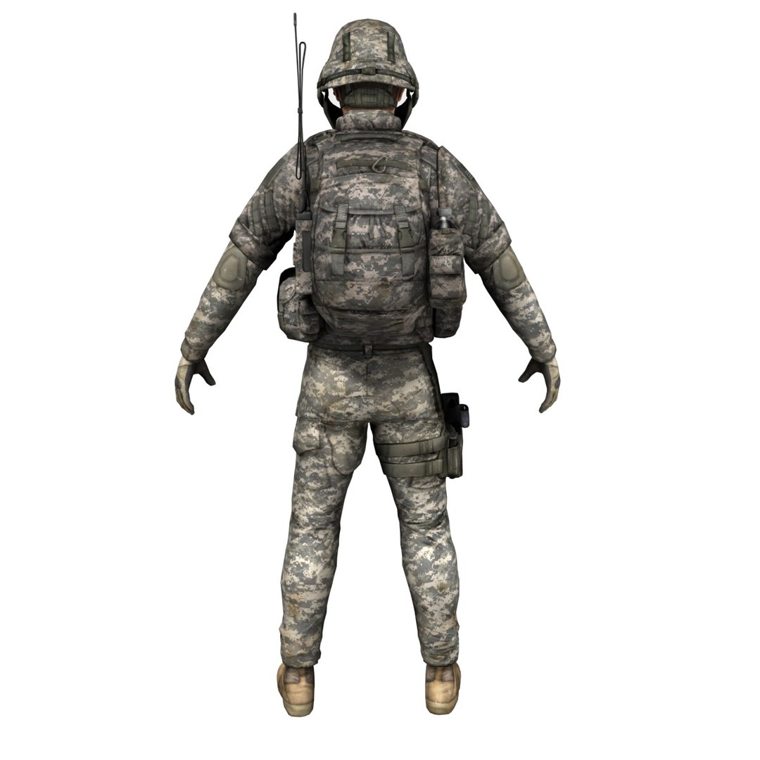 modern soldier 3d model