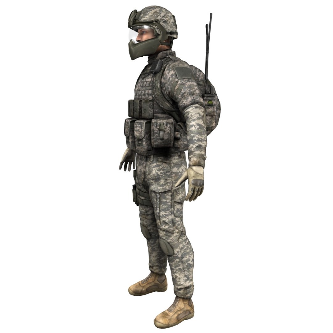 modern soldier 3d model