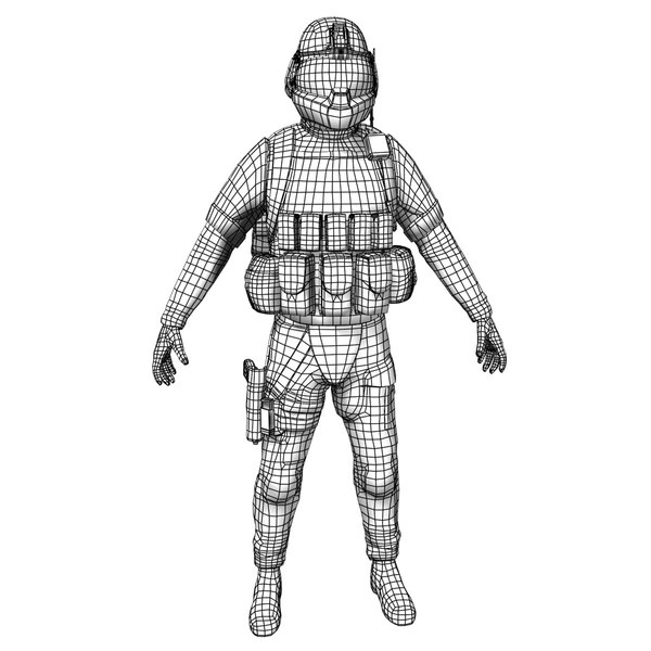 modern soldier 3d model
